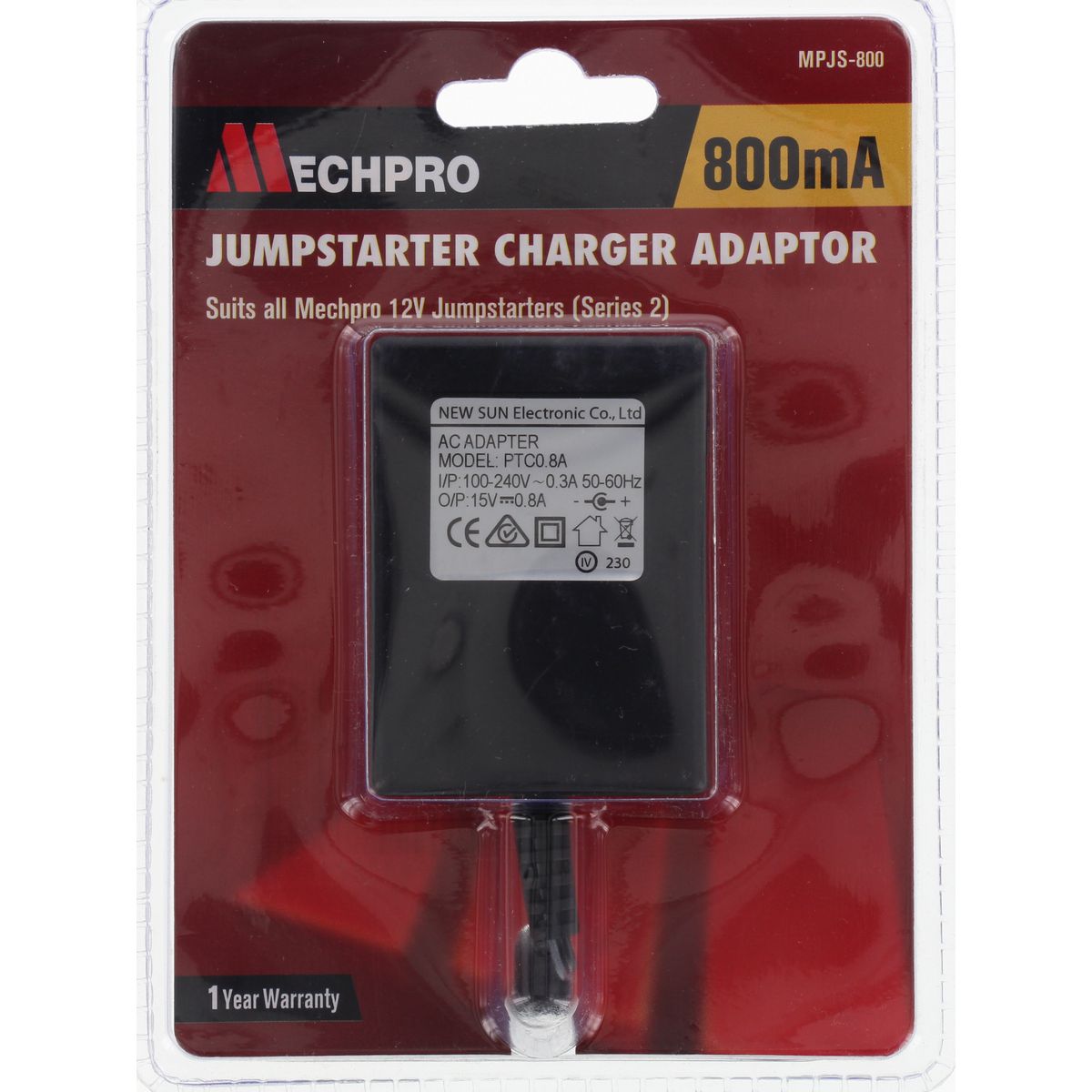 Mechpro 240v Adapter for MPJS800 Jump Starter - MPJS-800 - Mechpro Red ...