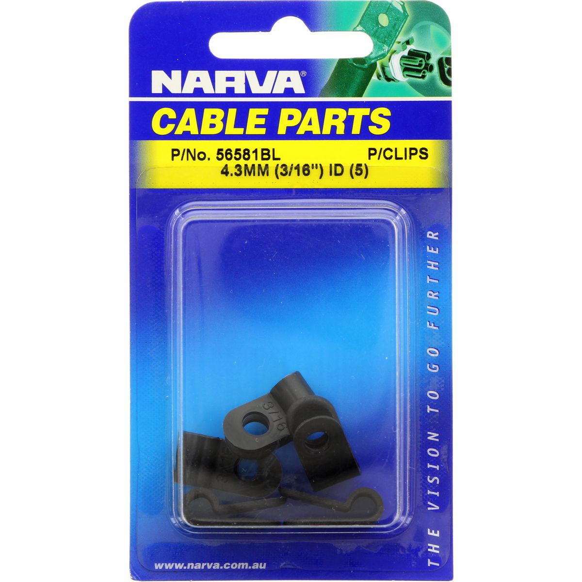 Narva P Clip 4.3mm ID Plastic 5Pc - 56581BL - Narva | Repco New Zealand