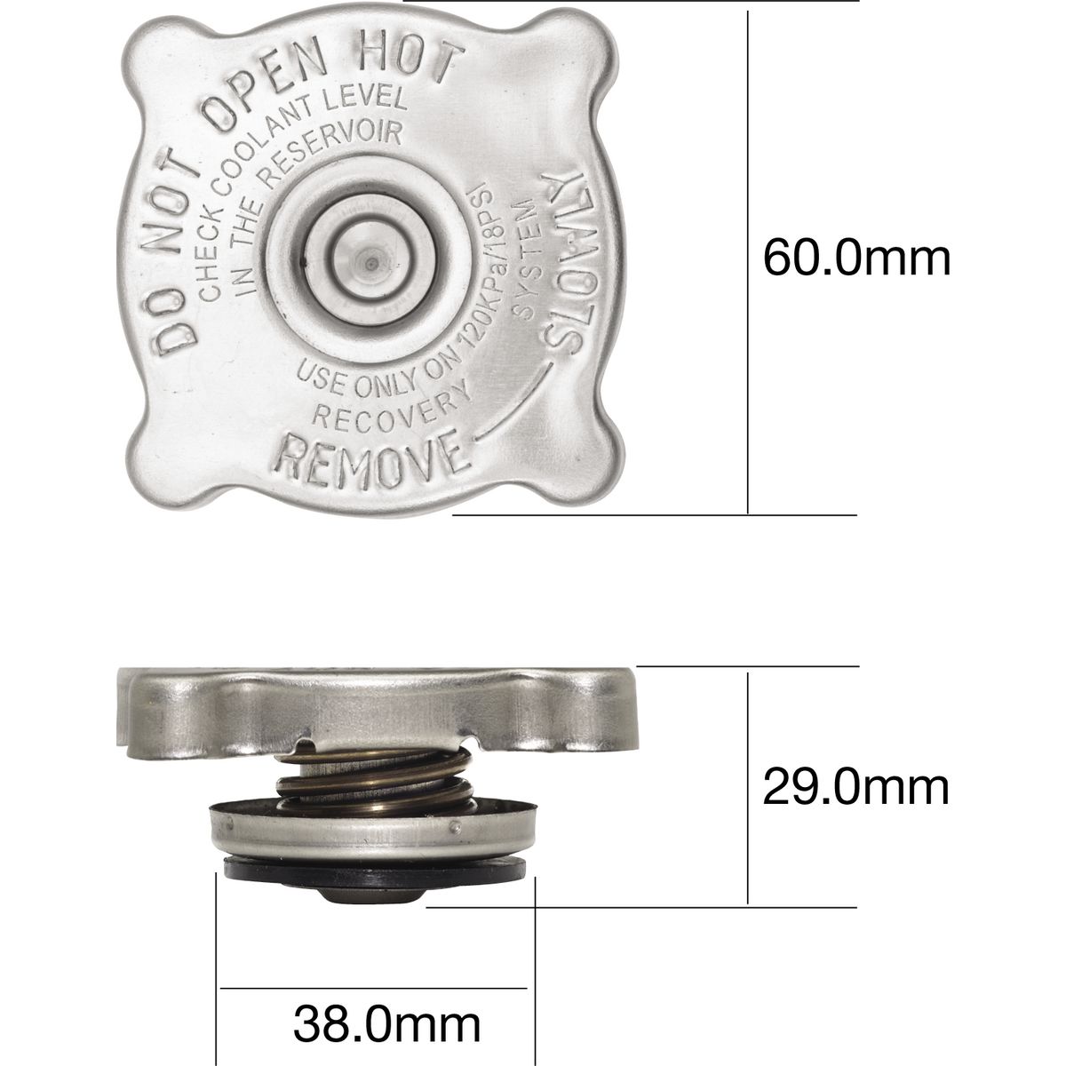 Tridon Radiator Cap 18 Psi - 125 kPa Metal Bayonet - CO18125 - Radiator ...