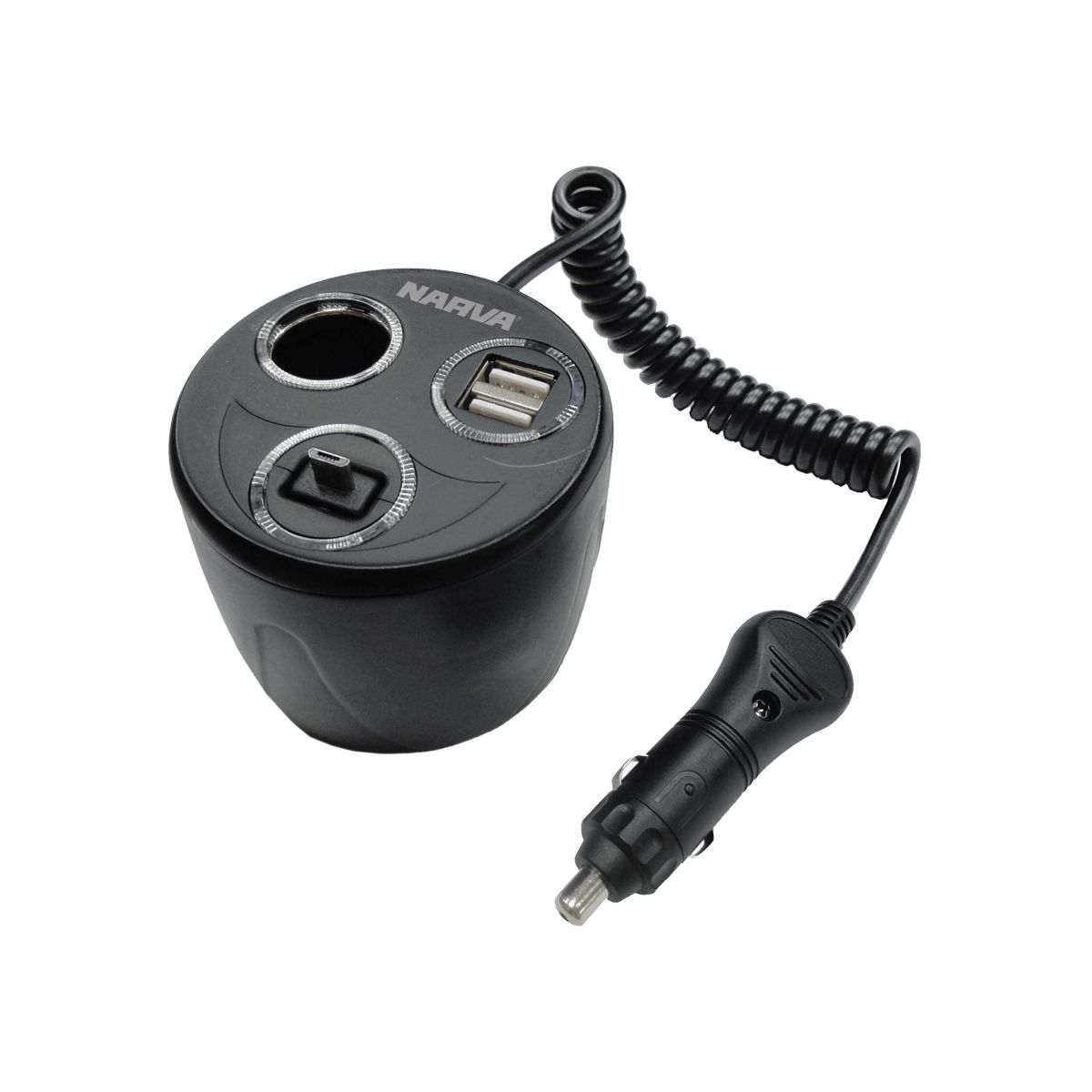 Narva Power Cup Adaptor / Twin USB / Micro USB / Spiral Lead - 81058BL ...
